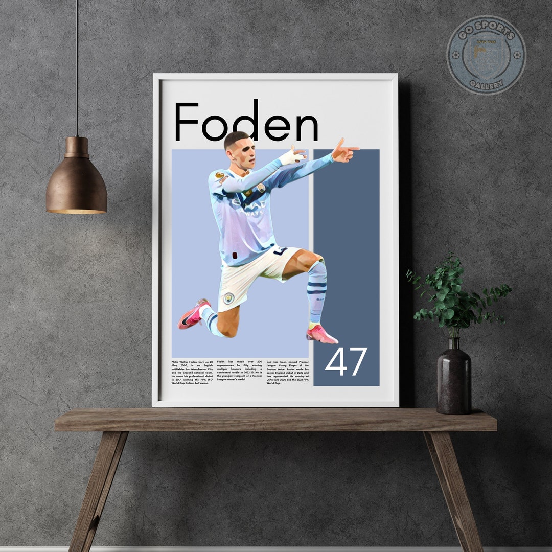 Phil Foden Digital Wall Art Poster Soccer Gift for Him Birthday Present ...
