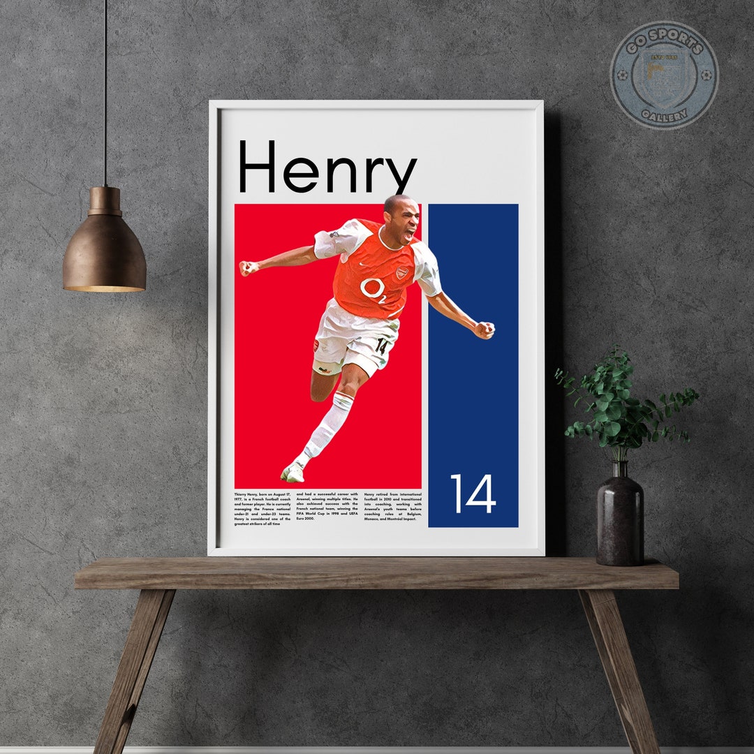 Thierry Henry Digital Wall Art Poster Soccer Gift for Him Birthday ...