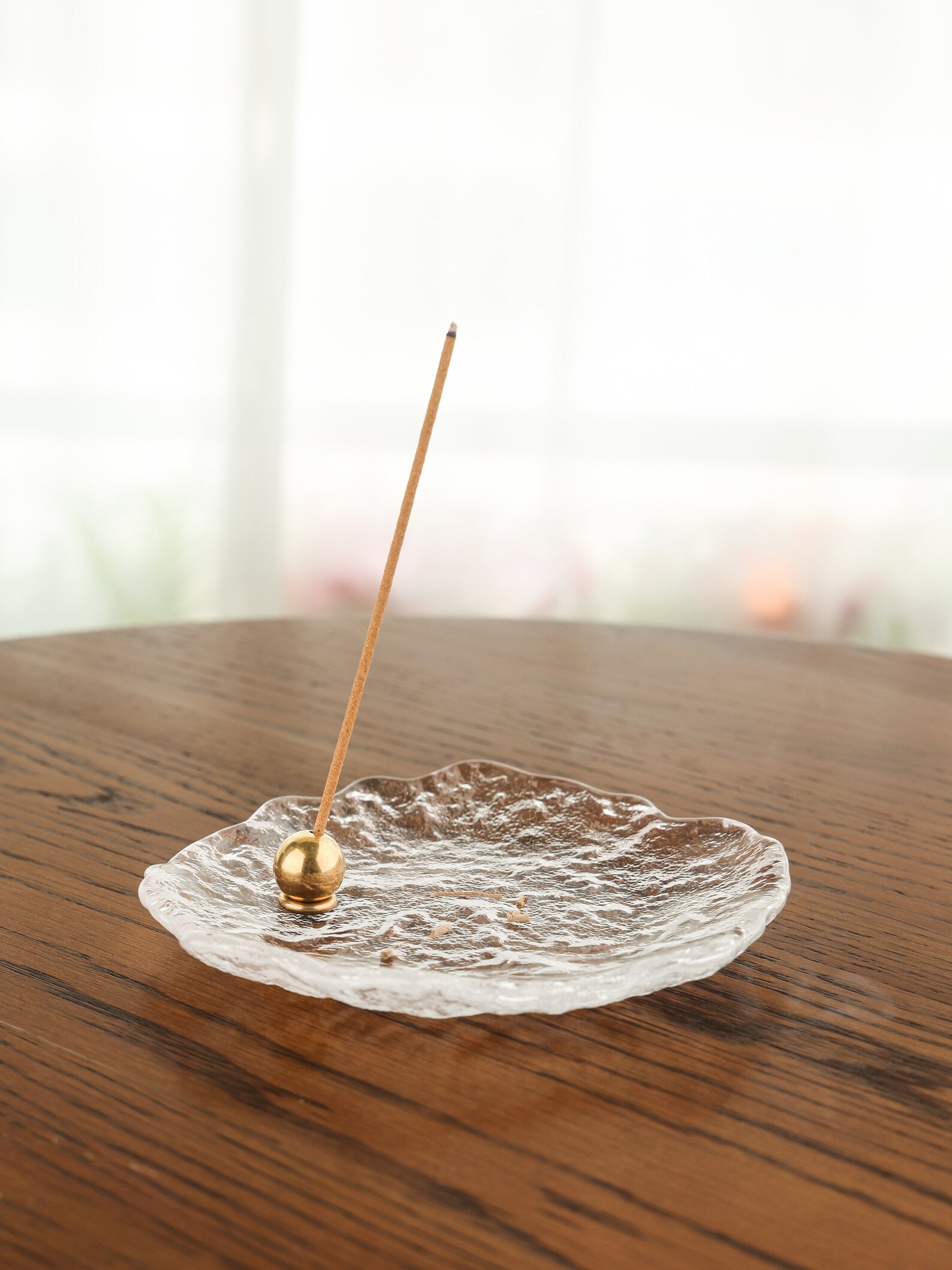 Handmade Minimalist Incense Holder, Glass Brass Incense Burner, Incense ...