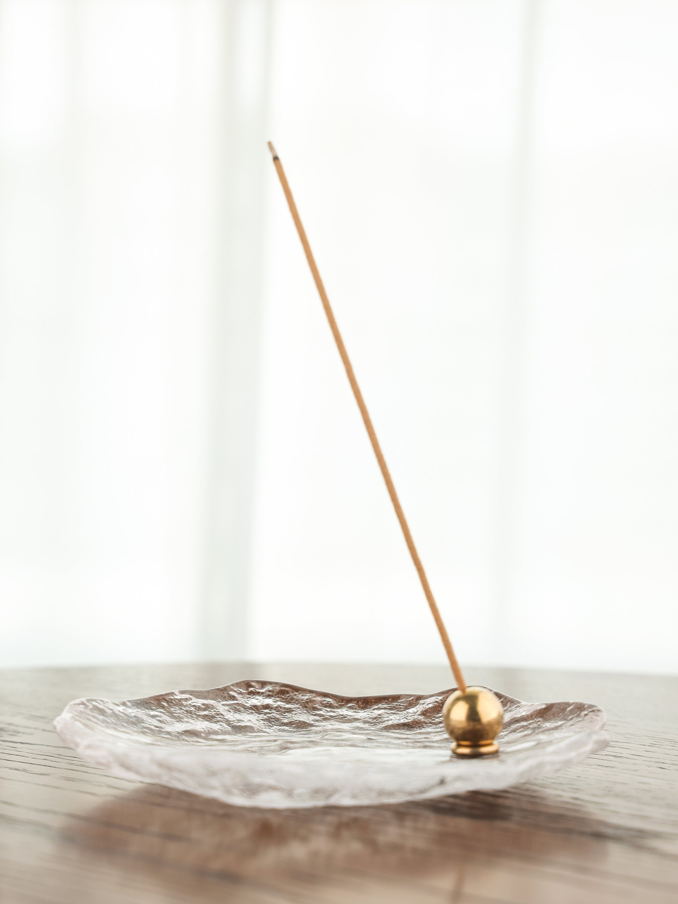 Handmade Minimalist Incense Holder, Glass Brass Incense Burner, Incense ...
