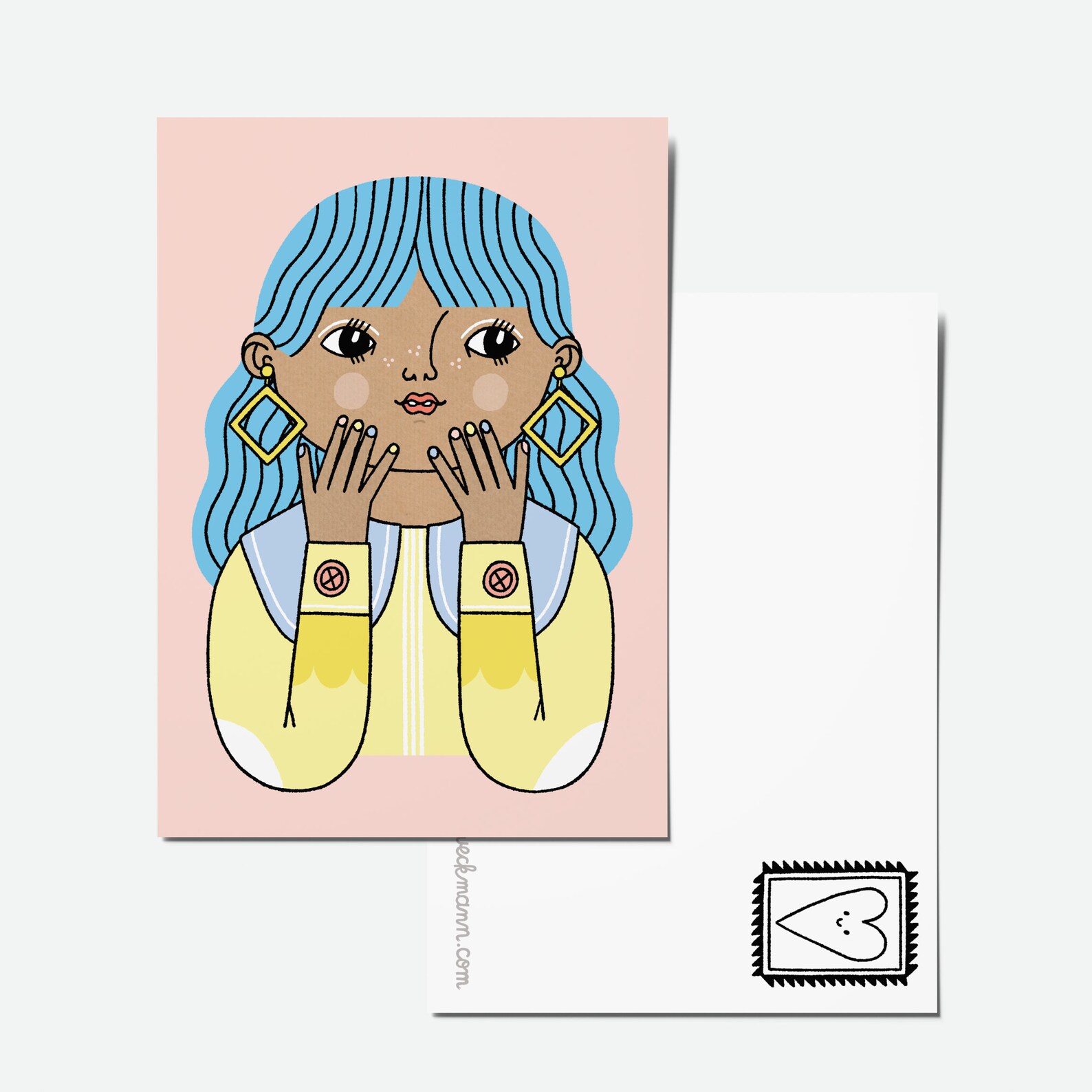Rainbow Girls Postcard Set Rainbow Illustration Pastel - Etsy