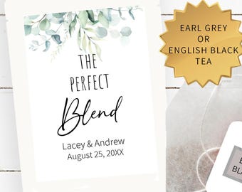 The Perfect Blend | Blue Hydrangea Teapot | Personalized Tea Bag Favors ...
