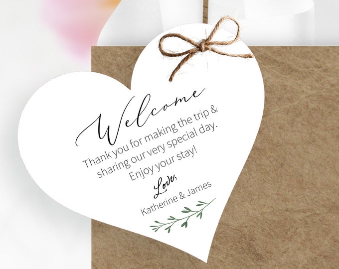 Printed Wedding Welcome Bag Tags Tote Bag Tags for Hotel - Etsy