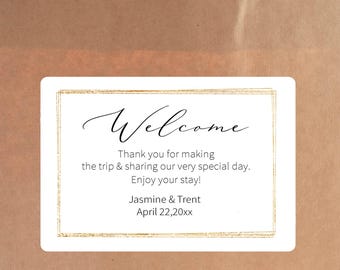 Welcome Bag Stickers, Greenery Stickers for Hotel Wedding Guest Gift ...