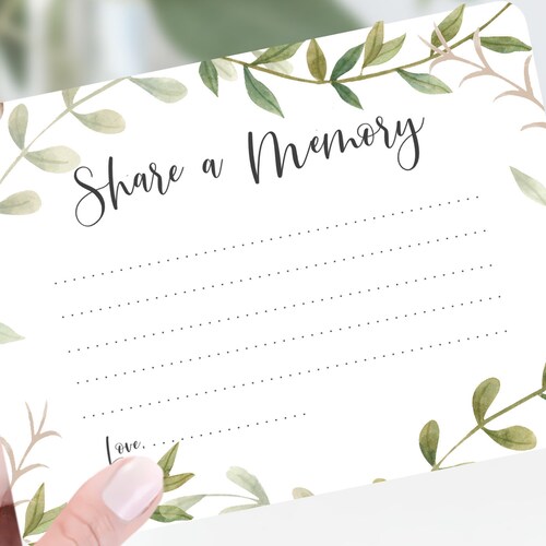 Share a Memory Cards for Celebration of Life Memorial Service - Etsy