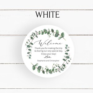 Hotel Welcome Bag Stickers, Greenery Stickers for Wedding Guest Gift ...