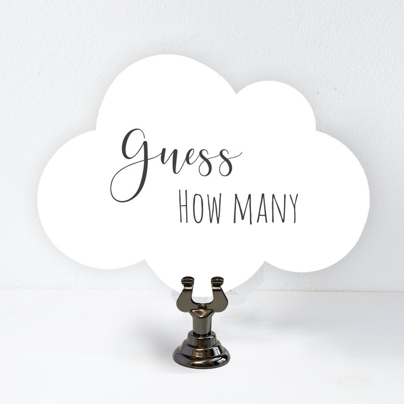 Guess How Many Sign and Sign Stand Cloud Sign for Baby Shower - Etsy