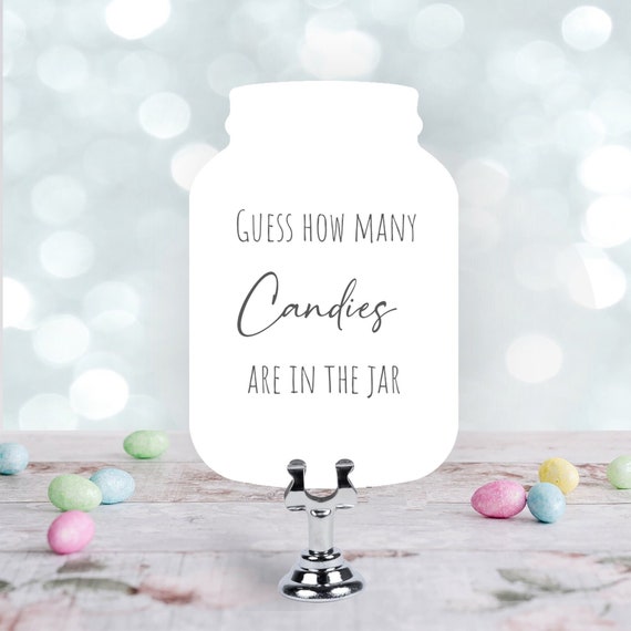 Guess How Many Candies in the Jar and Sign Stand Bridal - Etsy