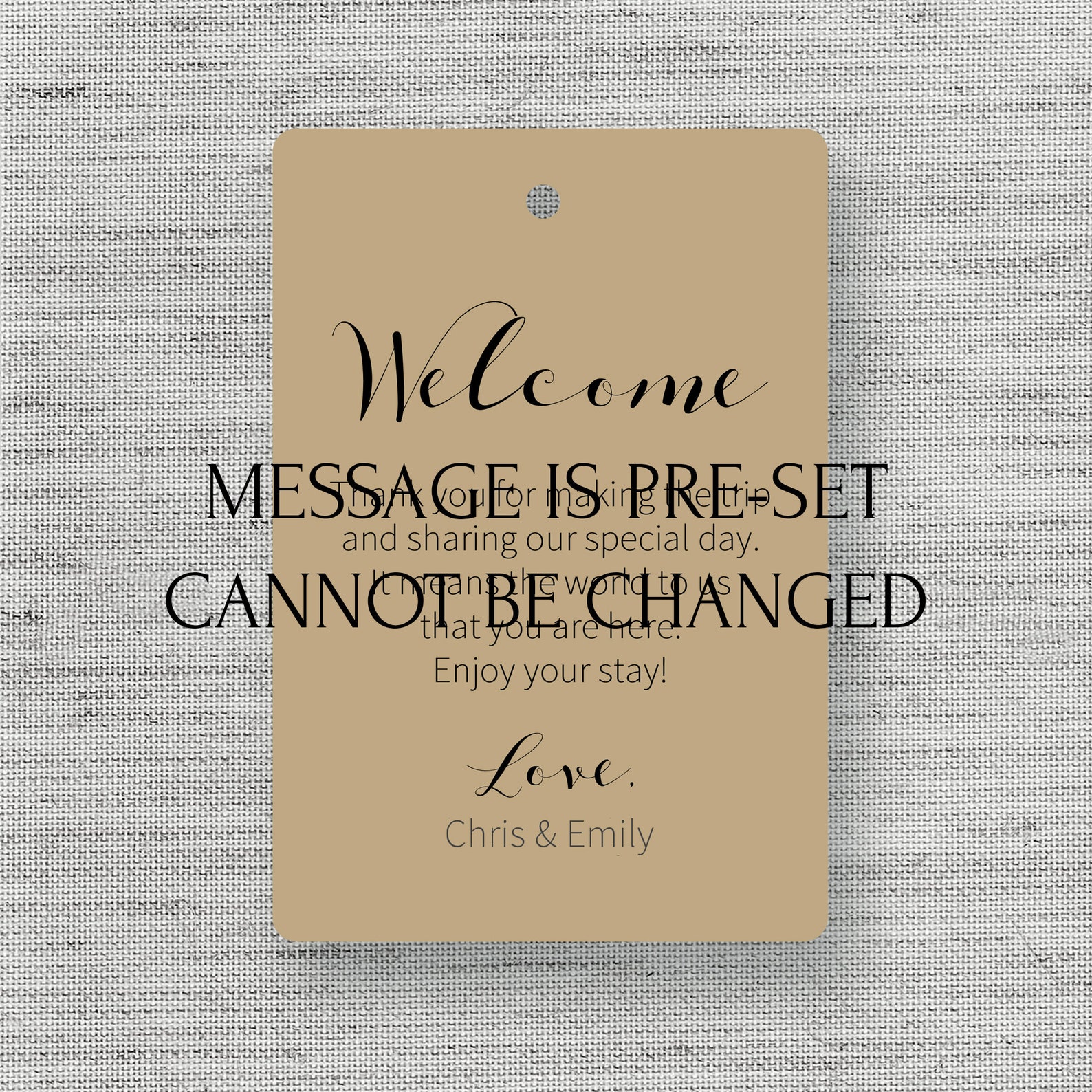 Printed Wedding Guests Hotel Welcome Bag Tags Personalized | Etsy