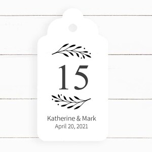 Wedding Table Numbers Tags, Personalized Leaf Table Numbers, Wedding ...