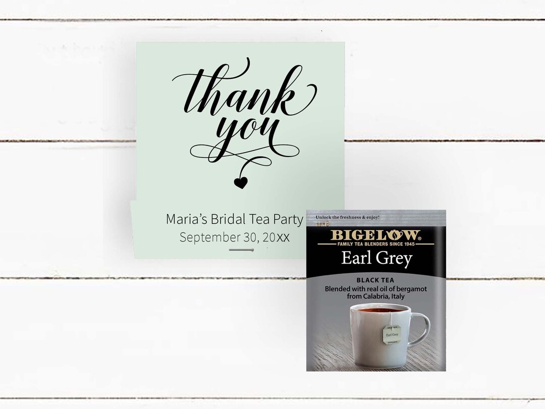 Thank You Bridal Tea Party Favors, Personalized Baby Shower Tea Bag ...