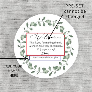 Green Wreath Stickers for Hotel Wedding Guest Gift, Wedding Favor ...