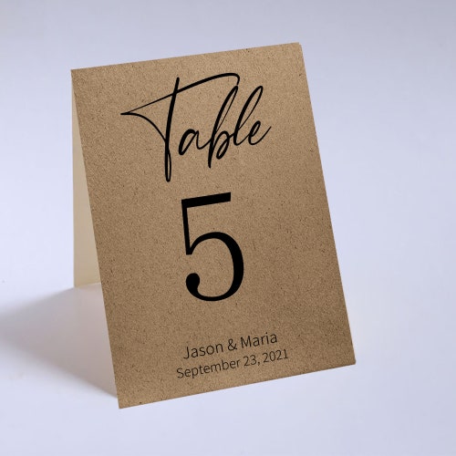 Tented Wedding Table Numbers Double Sided Table Cards - Etsy