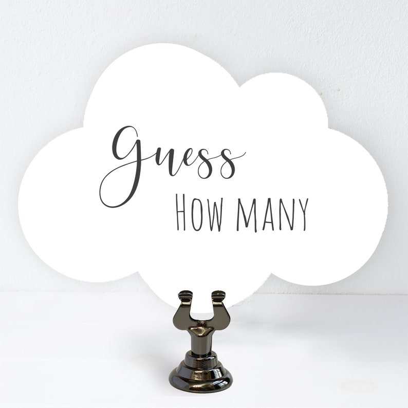 Guess How Many Cards and Sign and Stand Baby Shower Game - Etsy