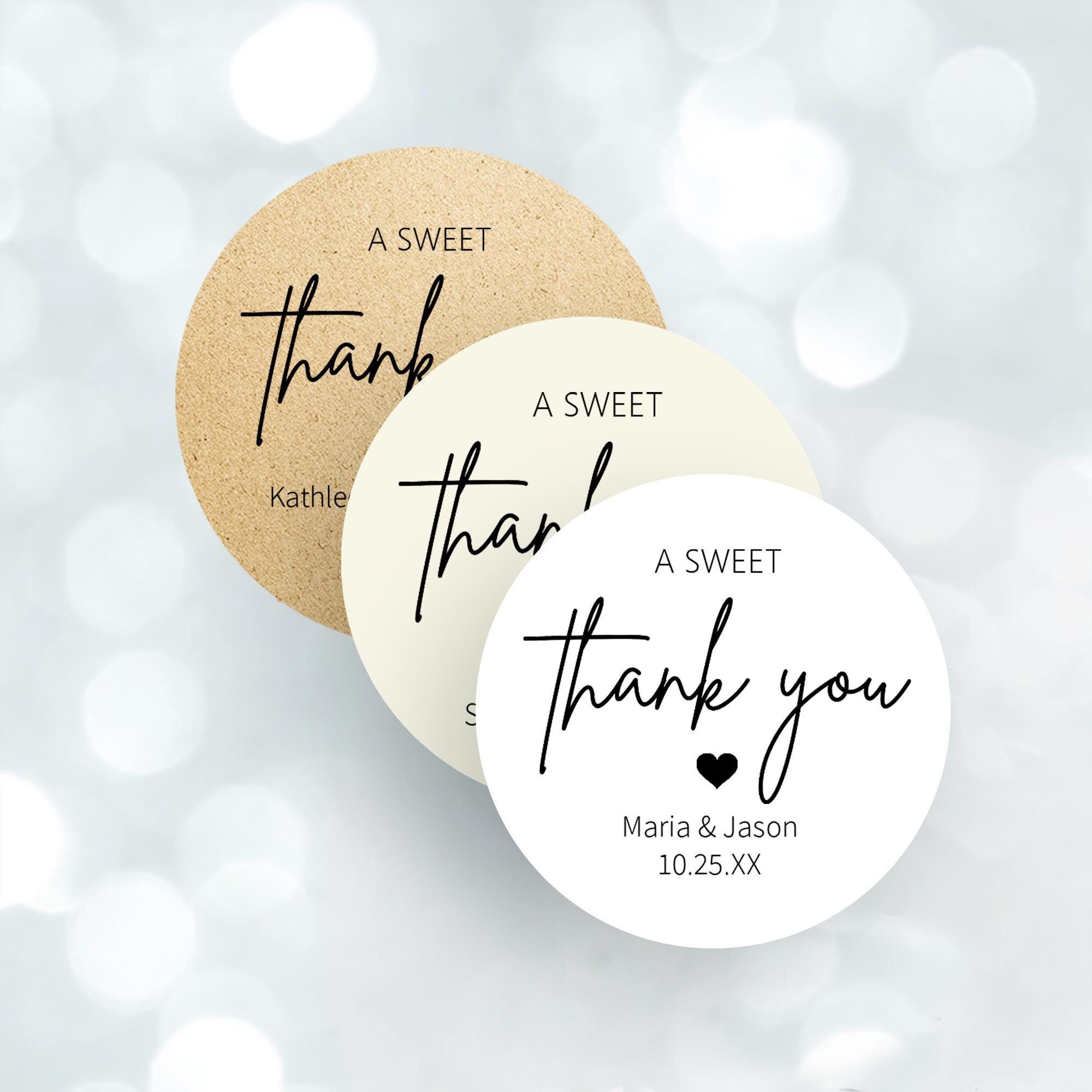 2" Round Favor Labels, A Sweet Thank You Favor Stickers, SB - Etsy