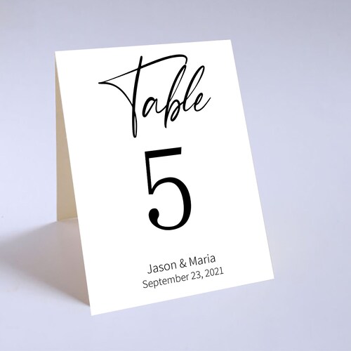 Tented Wedding Table Numbers Double Sided Table Cards - Etsy
