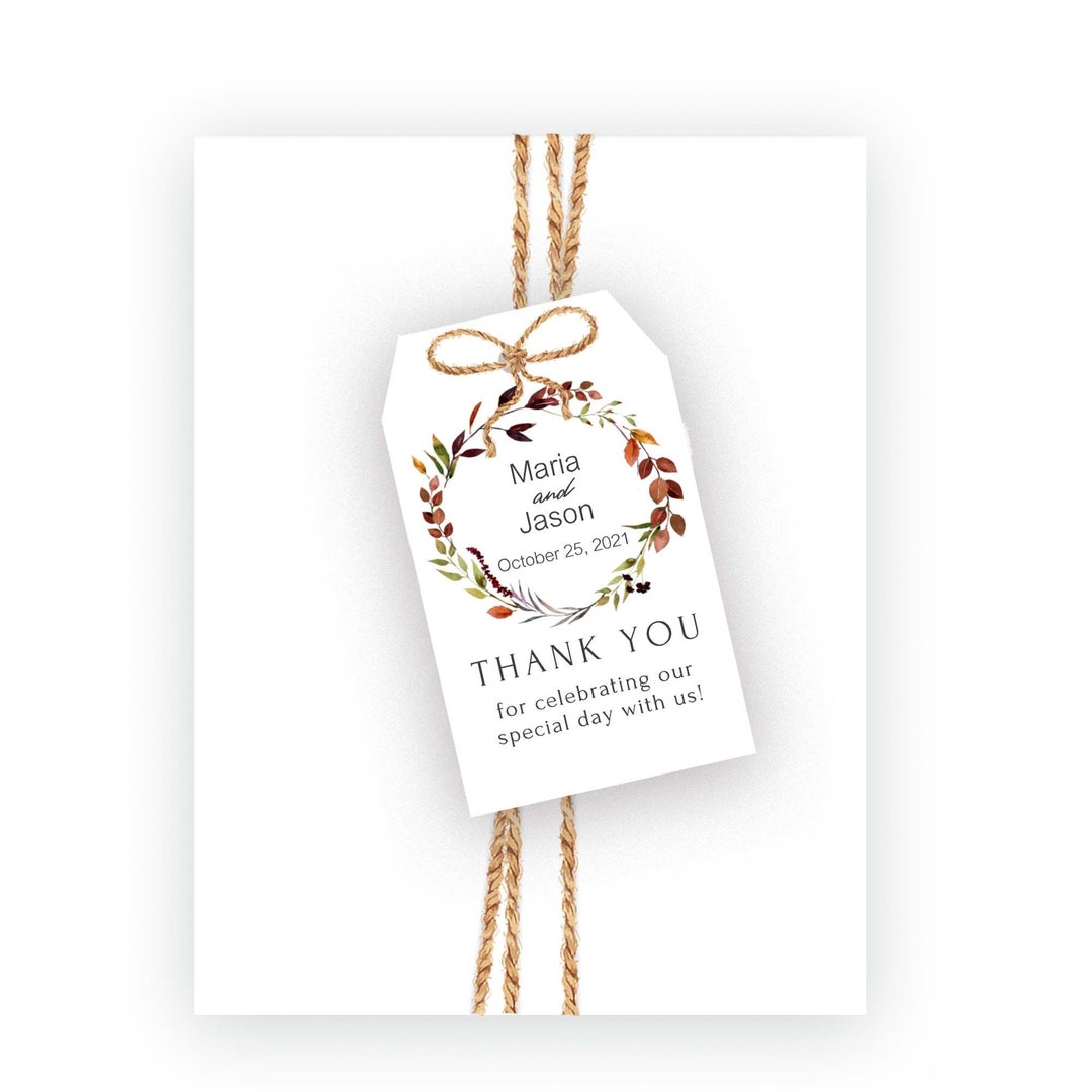 Autumn Wedding Favor Tags Personalized Thank You Tags Autumn - Etsy