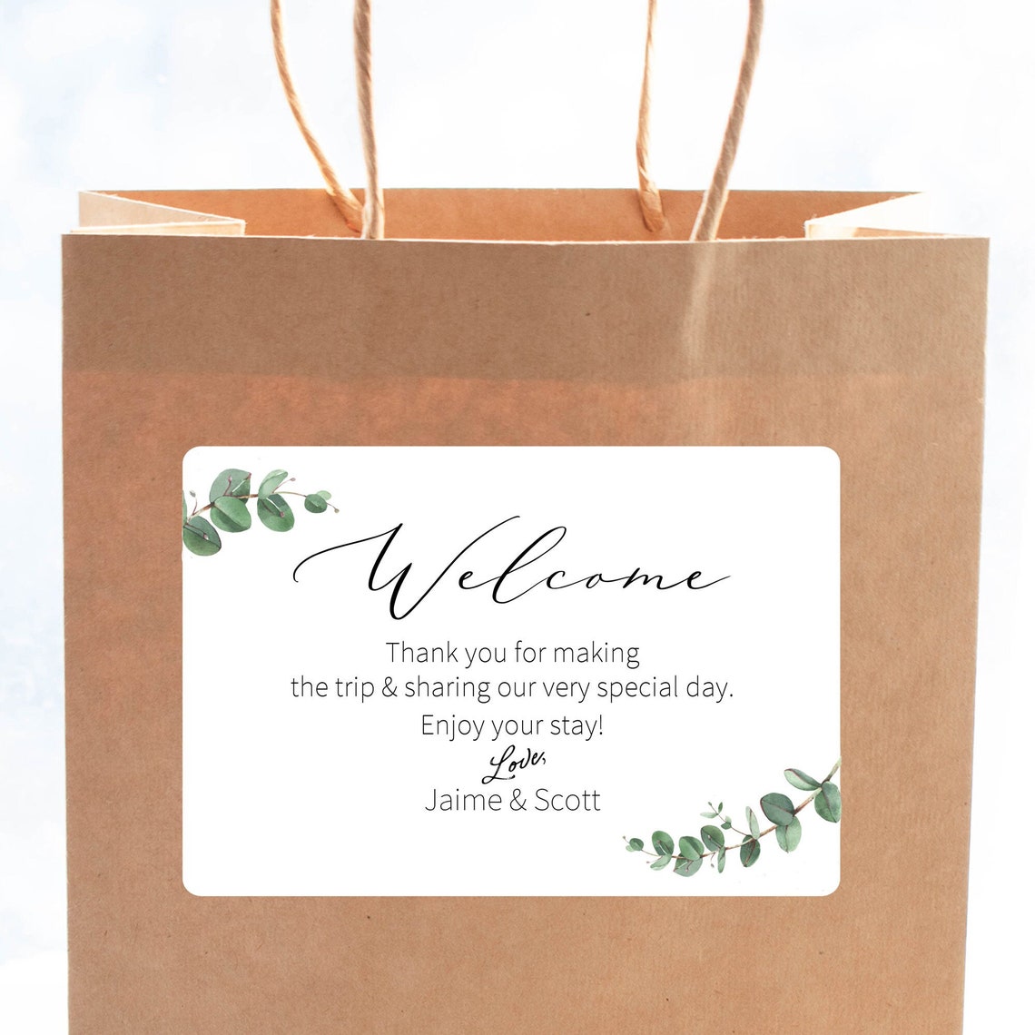 Welcome Bag Stickers Greenery Stickers for Hotel Wedding - Etsy