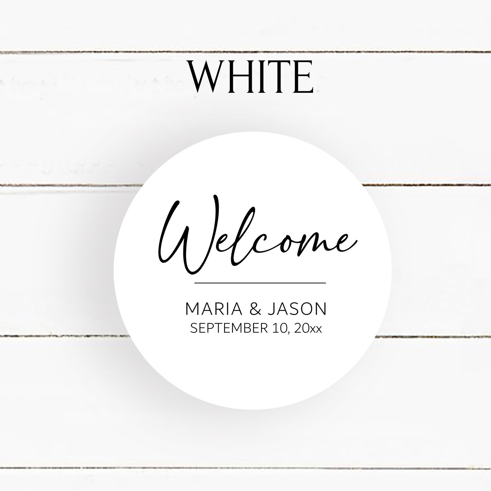 Round Welcome Bag Label, Wedding Guest Favor Box Stickers - Etsy