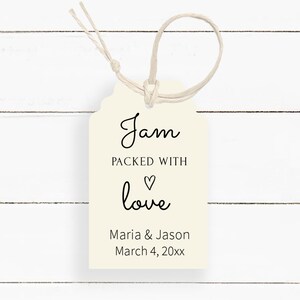 Jam Packed With Love Favor Tags, Wedding Tags for Jam Favor Tags - Etsy