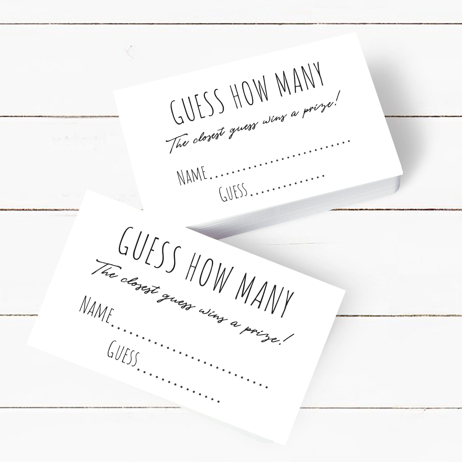 Guess How Many Cards, Win a Prize Tickets - Etsy