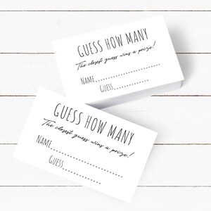 Guess How Many Cards, Win a Prize Tickets - Etsy