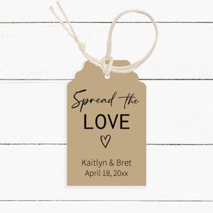 Wedding Favor Tags for Jam Jars, Personalized Spread the Love Tags for ...
