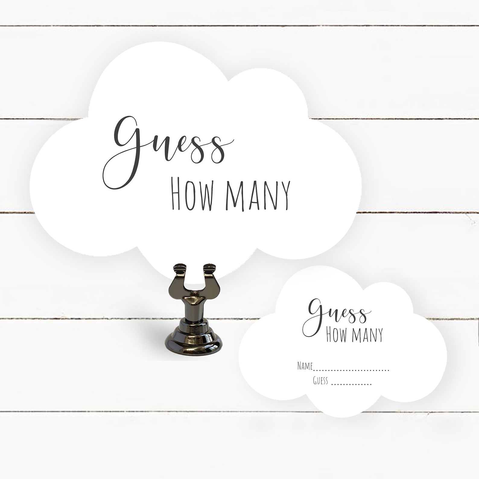 Guess How Many Cards and Sign and Stand Baby Shower Game - Etsy
