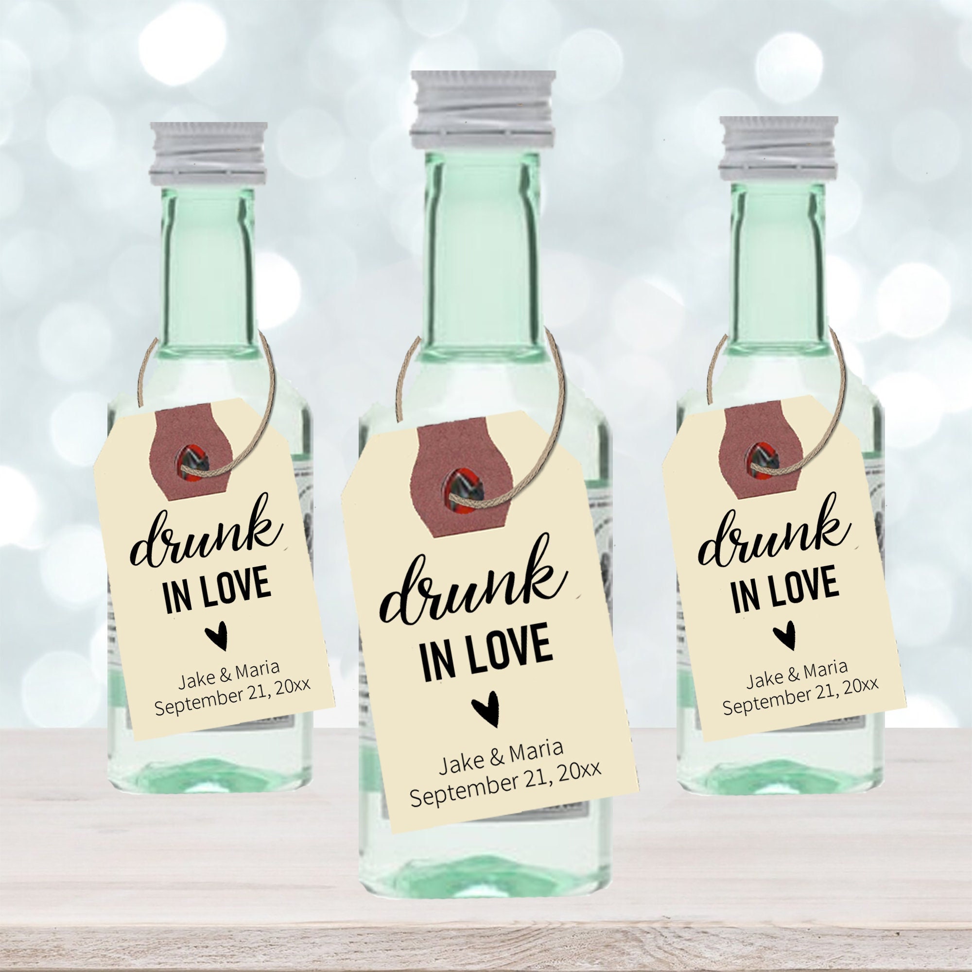 Drunk in Love Wedding Favor Tags, Personalized Bachelorette Party Tags ...