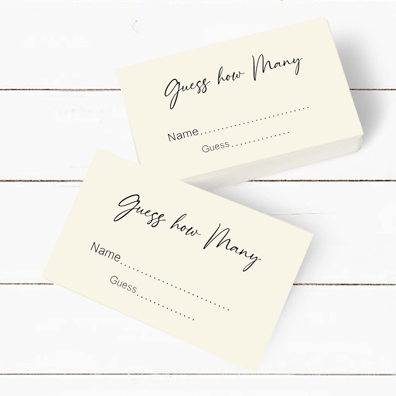Guess How Many Cards, Guessing Game Cards, Minimalist Game Cards - Etsy