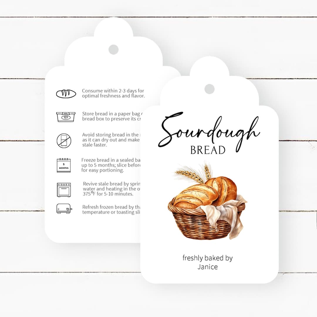 Sourdough Bread Gift Tag, Large Tag With Care Instructions - Etsy