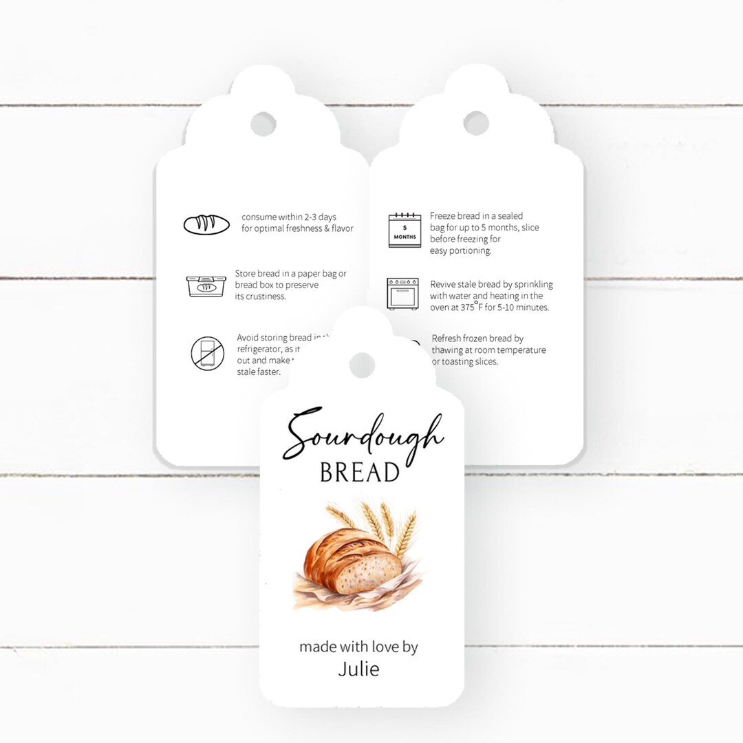Sourdough Bread Gift Tag, Folded Tag With Care Instructions - Etsy