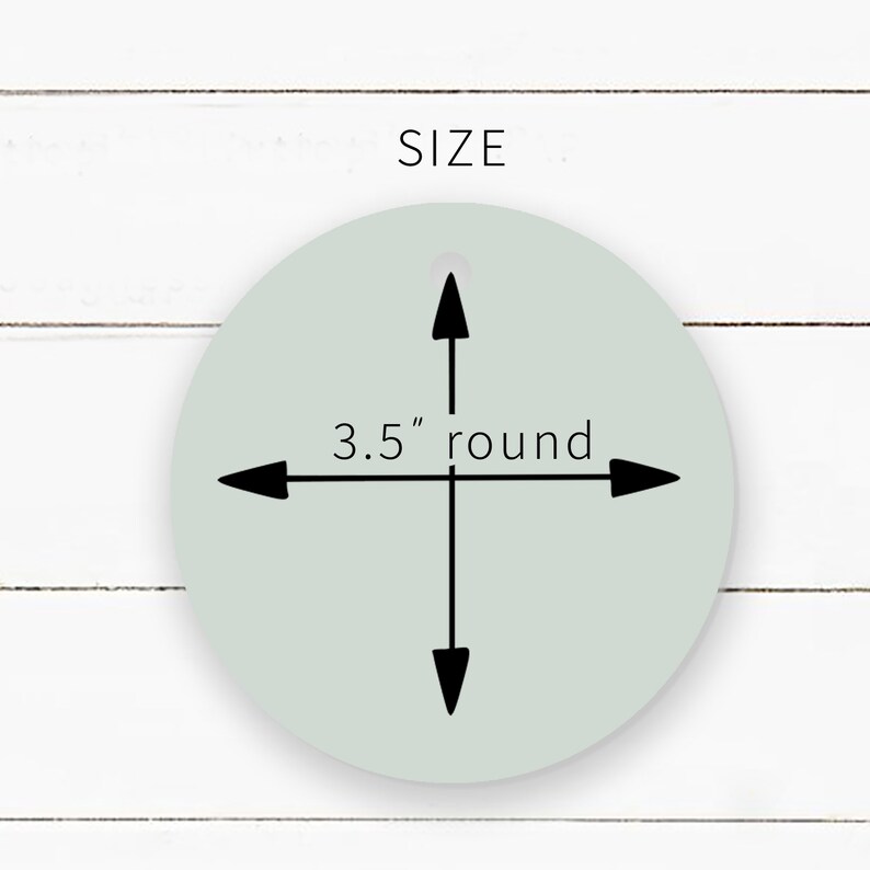 Round Welcome Tag, Round Tag for Gift Bag, Gable Box, Green Wreath ...