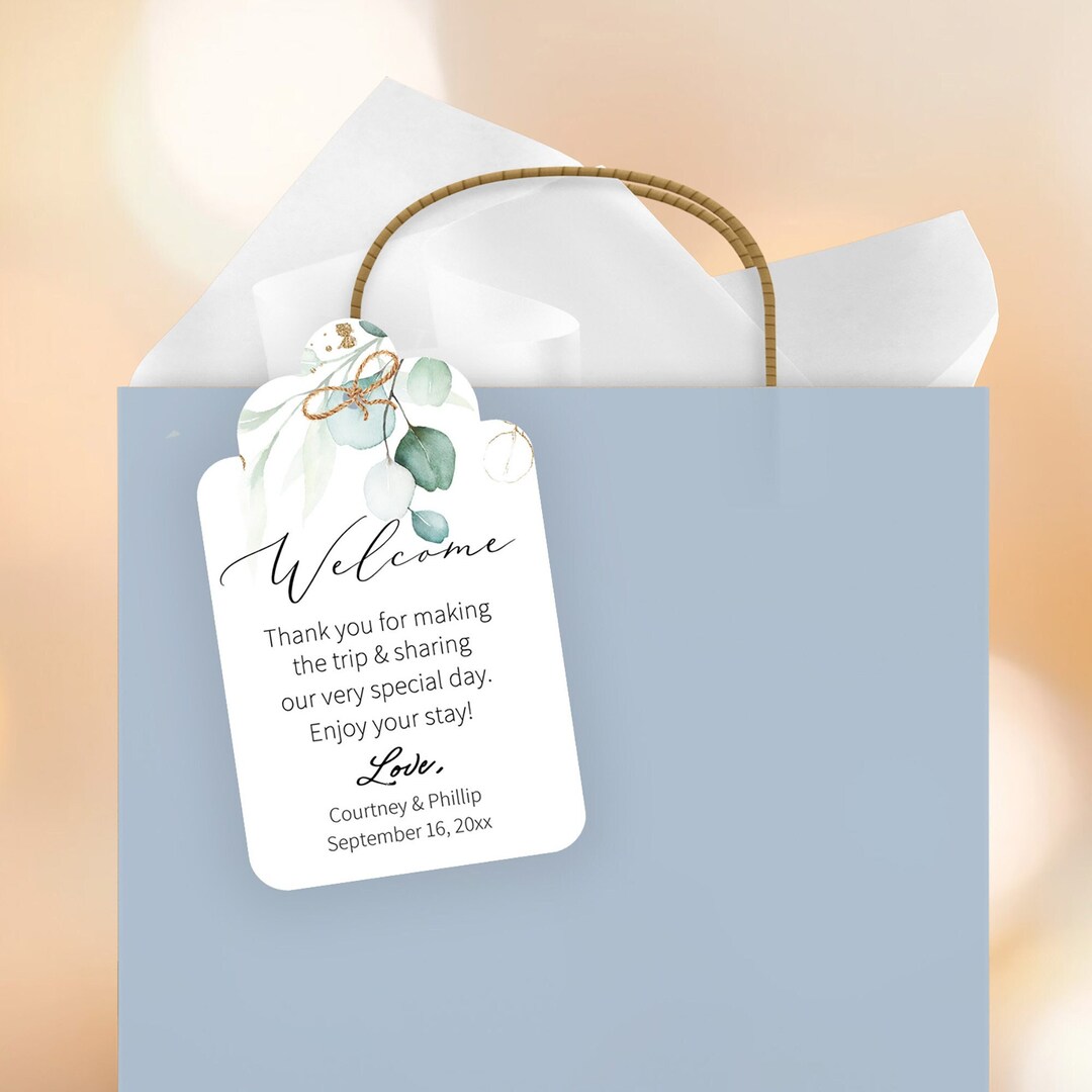 Wedding Welcome Bag Tags, Tote Bag Tags for Hotel Wedding Destination ...