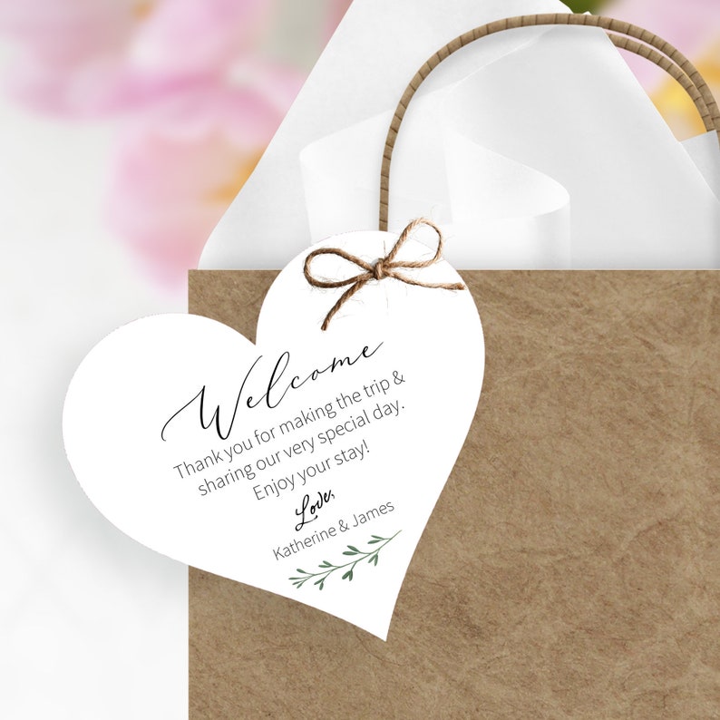 Printed Wedding Welcome Bag Tags Tote Bag Tags for Hotel - Etsy