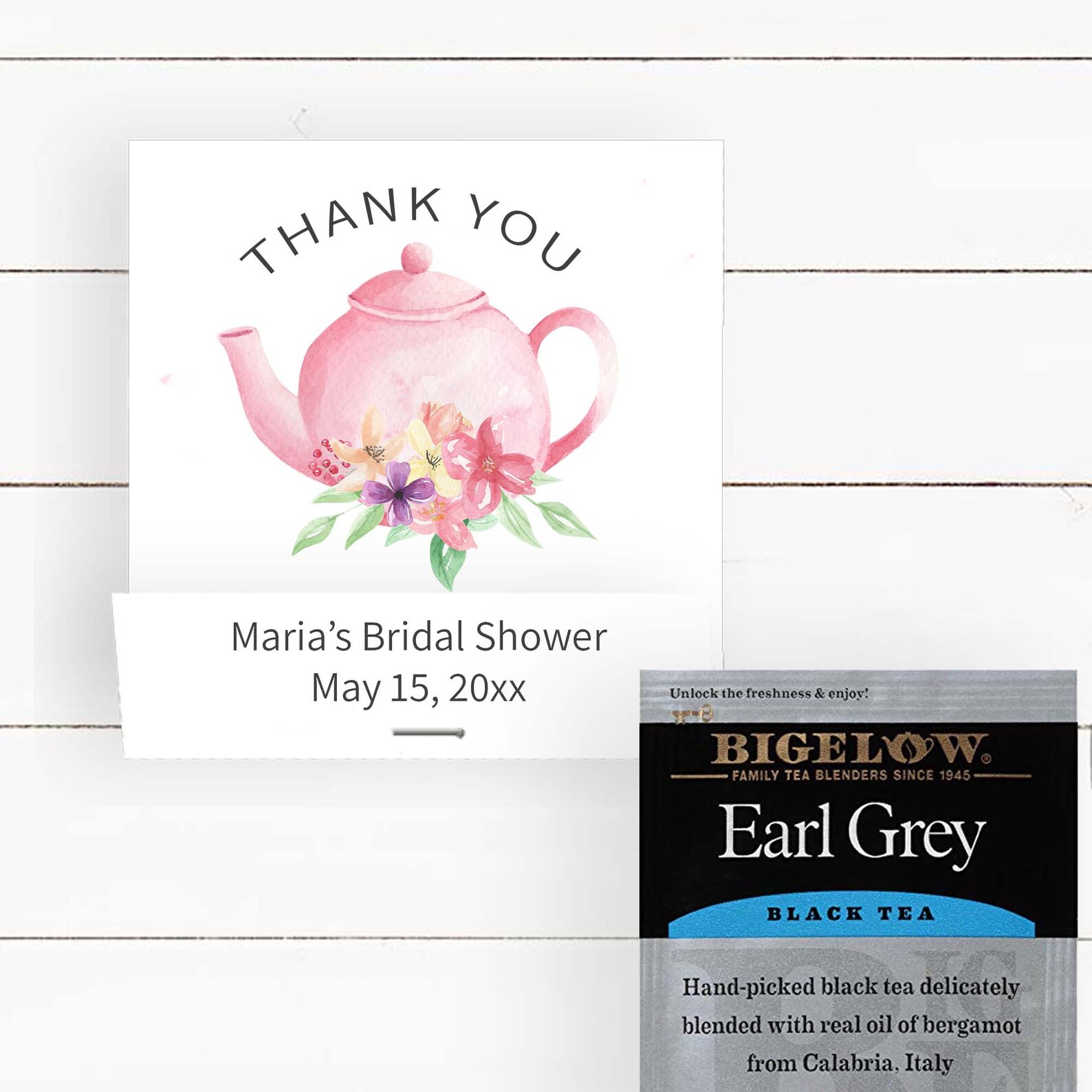 Thank You Tea Party Favors Personalized Bridal Shower Tea Bag - Etsy