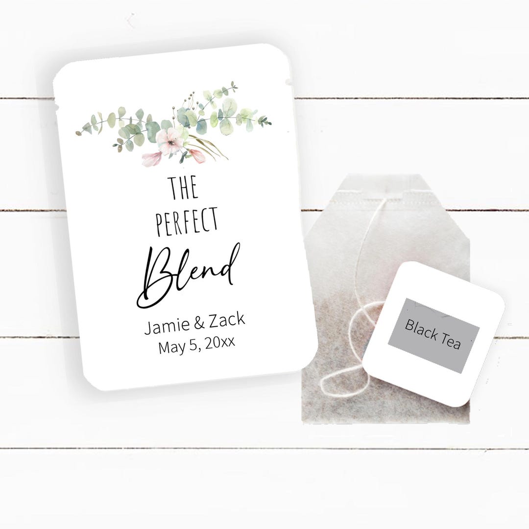 The Perfect Blend Tea Bag Favor, Bridal Shower Tea Party Favor ...