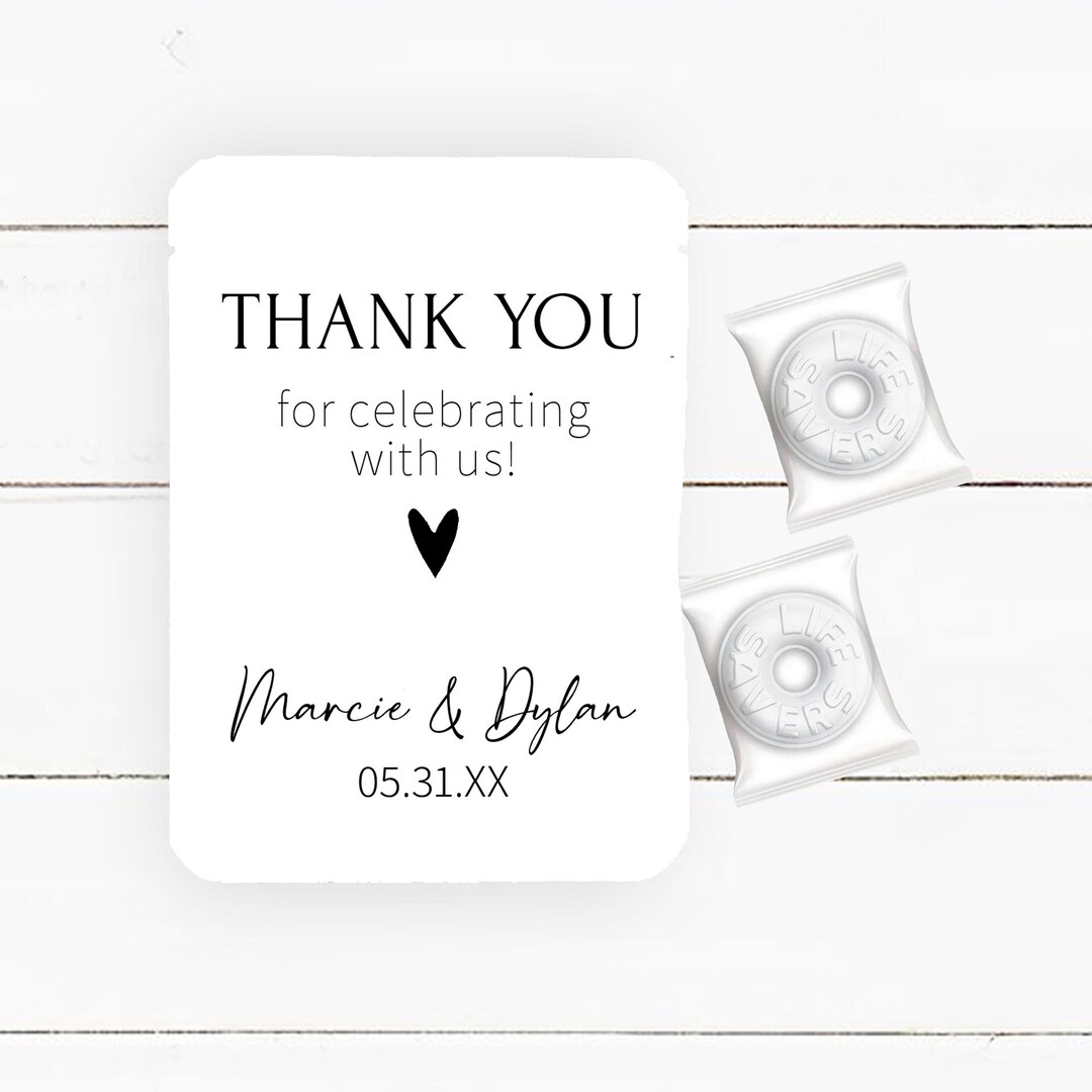 Thank You Mint Favors for Wedding Reception - Etsy