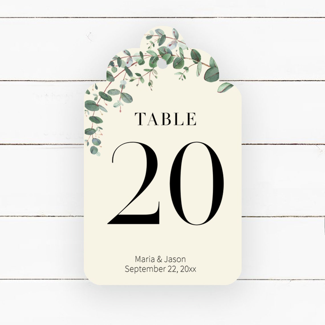 Greenery Table Numbers Tags Personalized Eucalyptus Table | Etsy