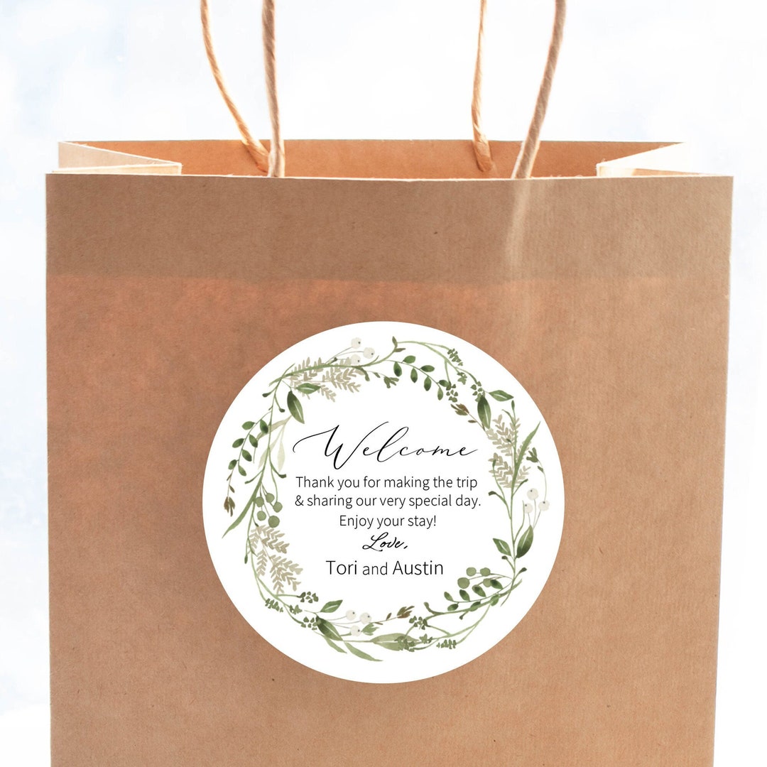 Welcome Bag Label, Labels for Hotel Wedding Guest Gable Box, Wedding ...