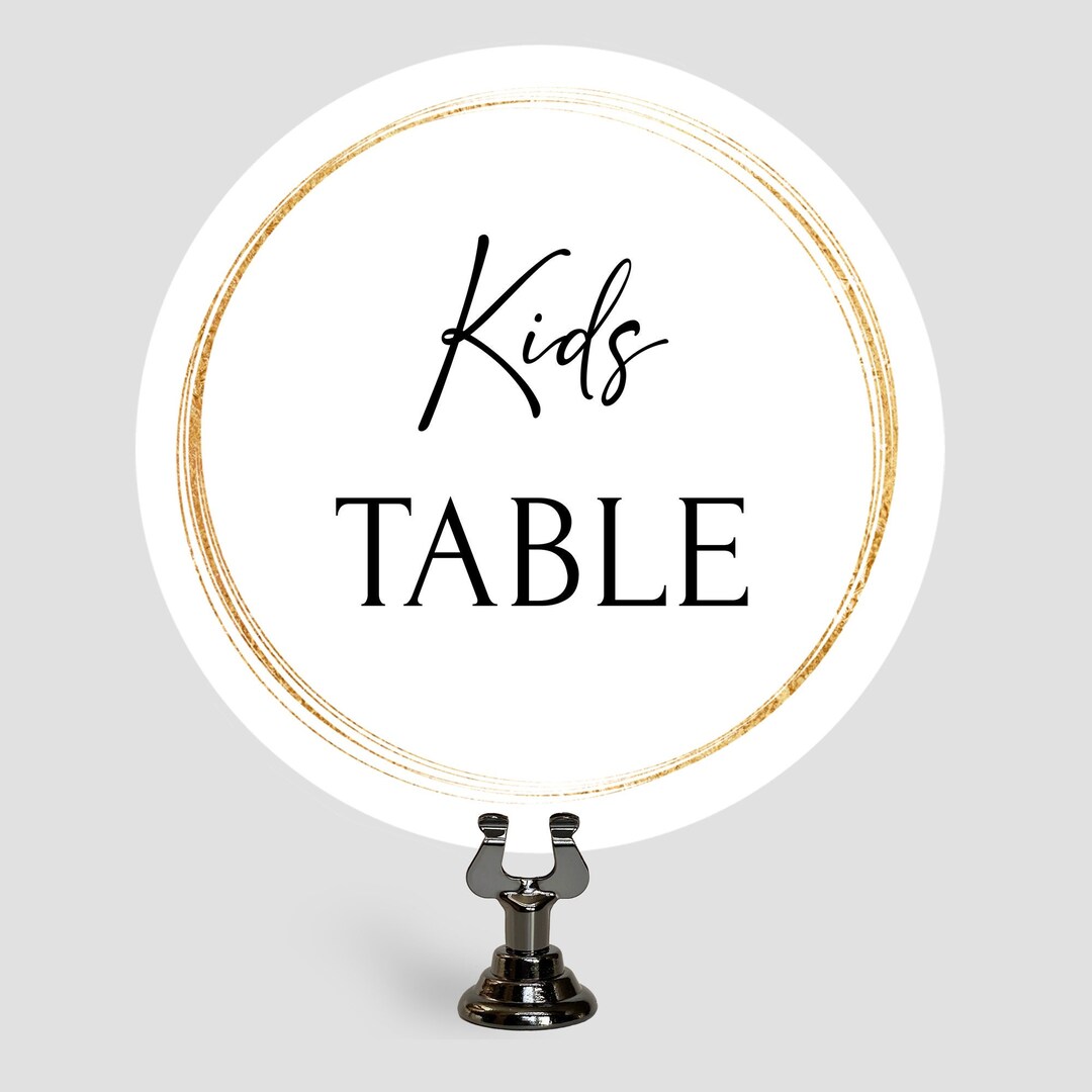 Kids Table Sign With Stand, Wedding Reception Sign for Kiddos Table - Etsy