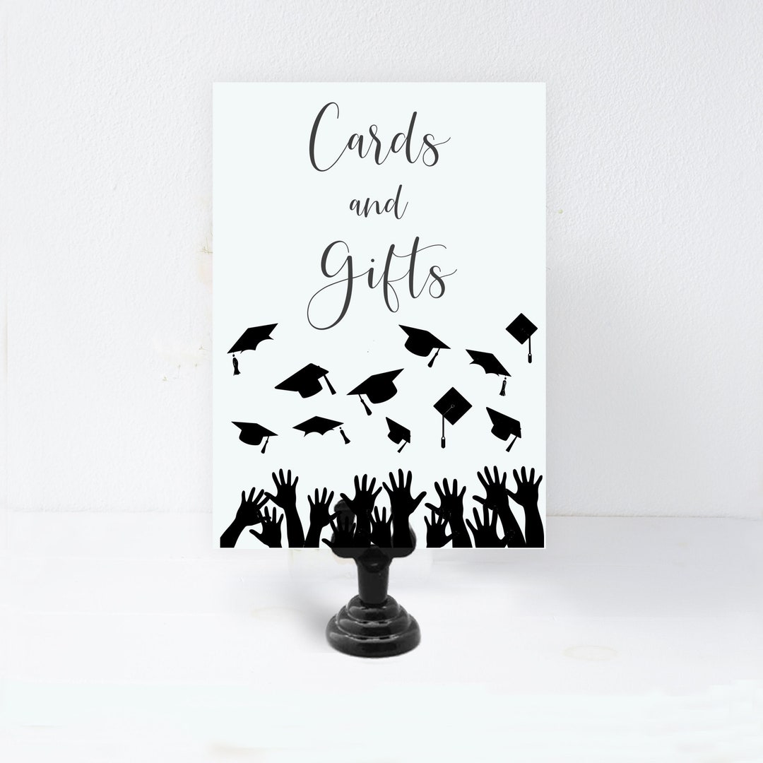 Graduation Signs Cards and Gifts Table Sign With Sign Stand - Etsy