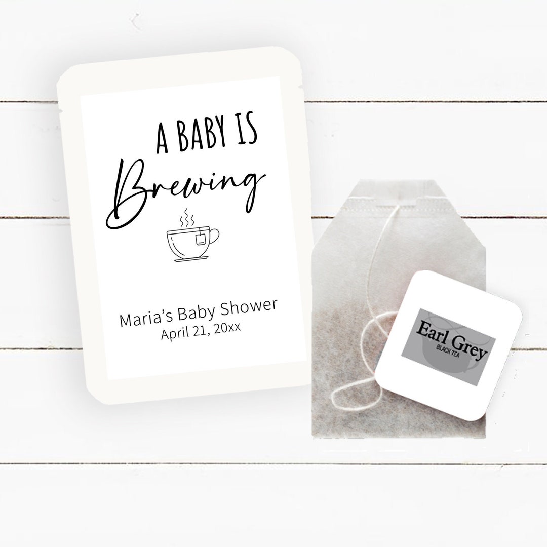 Baby Shower Tea Bag Favor, A Baby is Brewing Tea Favor, Baby Tea Party ...