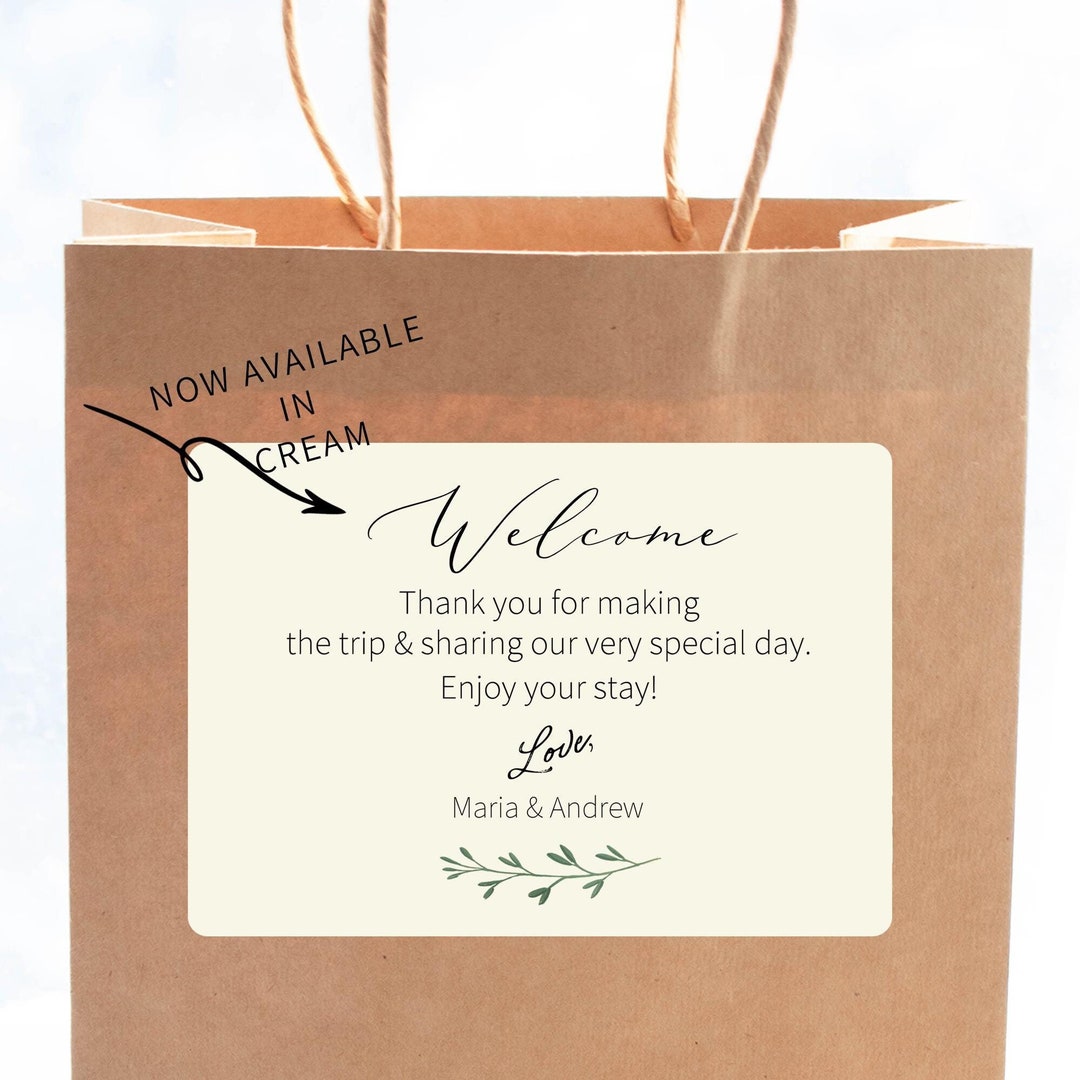 Greenery Stickers for Hotel Wedding Guest Welcome Bags, Destination ...