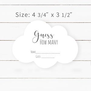 Baby Shower Guess How Many Cards, Guessing Game Cards, Guessing Game ...