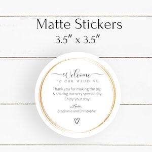 Round Welcome Bag Stickers, Wedding Guest Gift Bags Stickers, Welcome ...