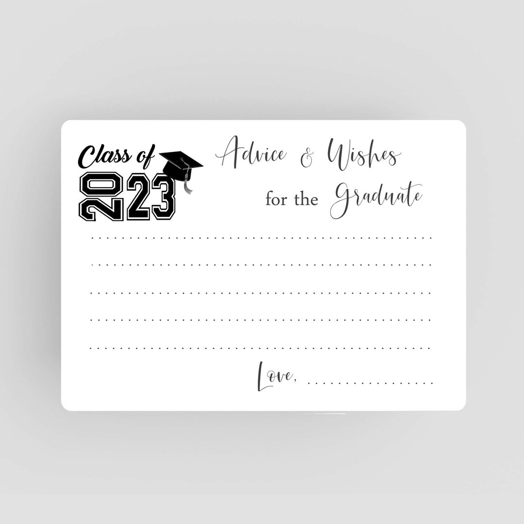 Graduation Advice Cards Wishes for the Graduate Class of - Etsy