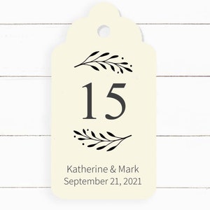 Wedding Table Numbers Tags, Personalized Leaf Table Numbers, Wedding ...