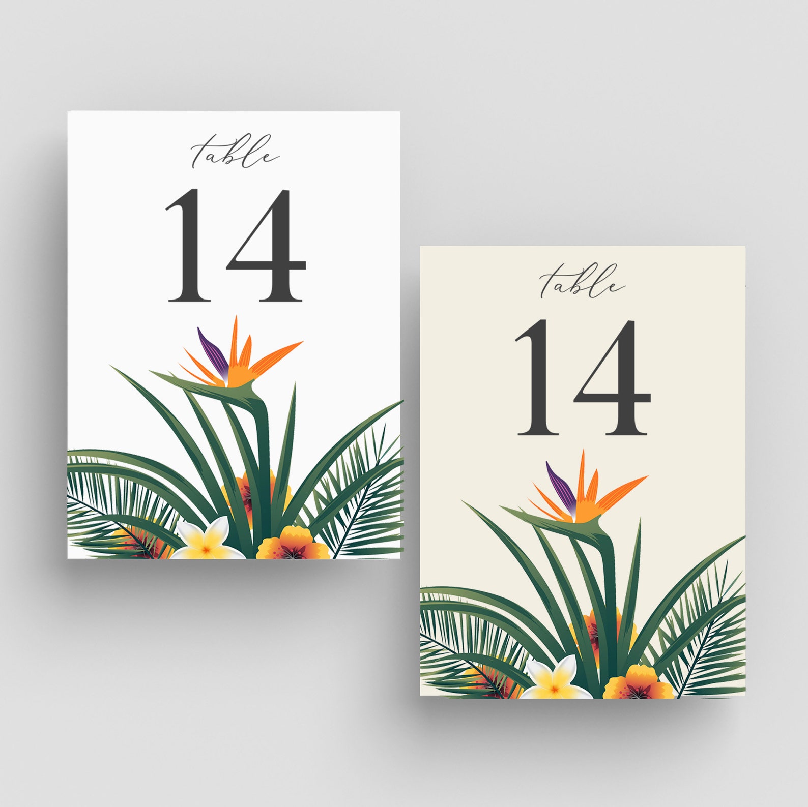 Beach Wedding Table Numbers Bird of Paradise Double Sided - Etsy