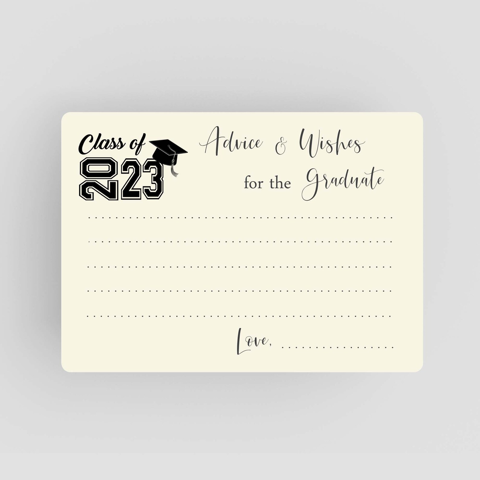 Graduation Advice Cards Wishes for the Graduate Class of - Etsy